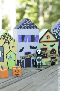 Paint Your Own DIY Halloween Village - Ashley Hackshaw / Lil Blue Boo